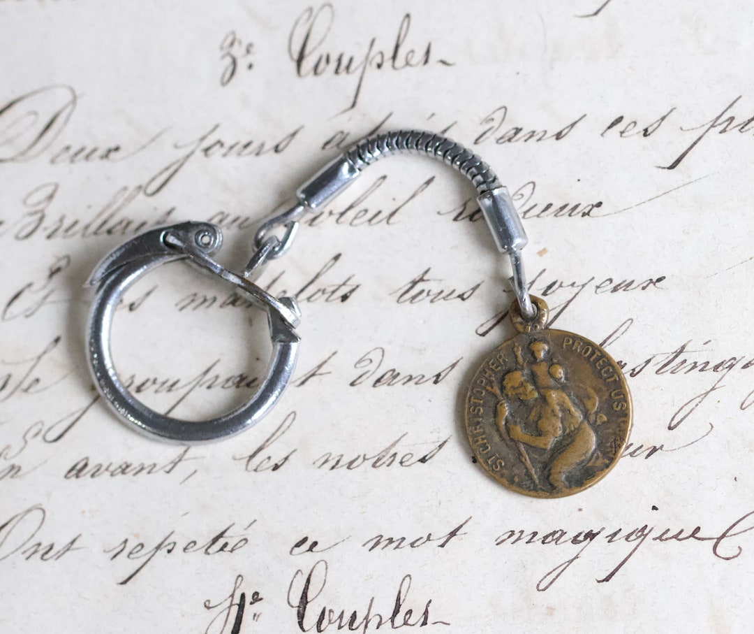 Saint Christopher Keyring With Copper Fob St Christopher Protect Us ...