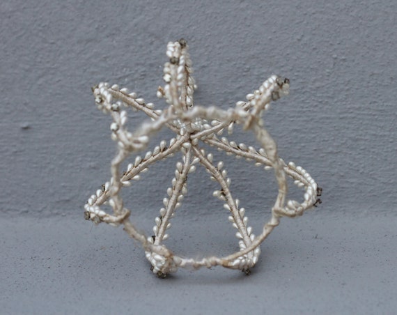 Antique Bridal Queen Crown - Ivory White Pearls and C… - Gem