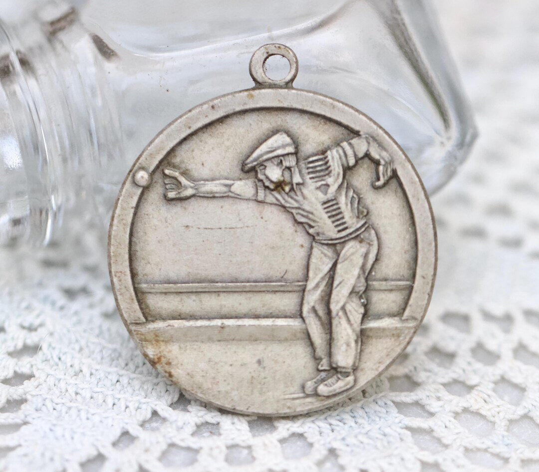 Vintage Lawn Bowling Medal - Watch Fob Trophy, Assemblage Supply - Etsy