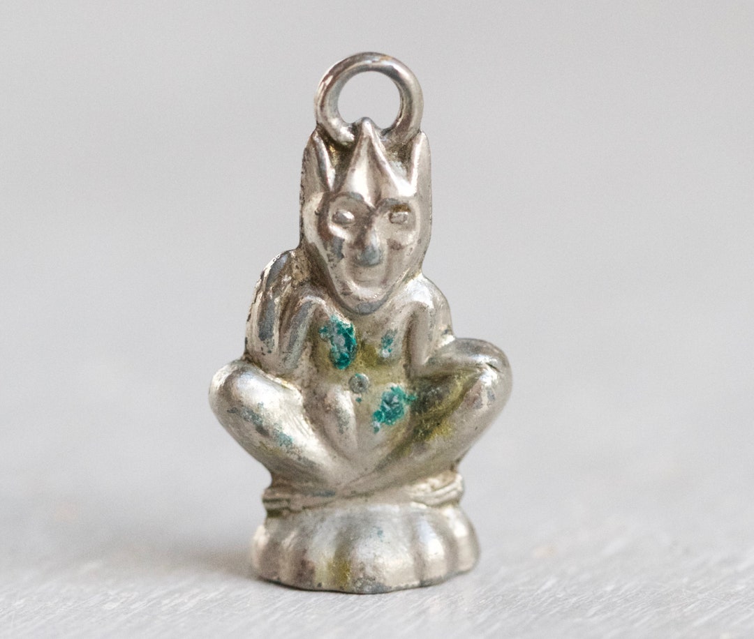 Lucky Pixie Cornish Pendant Charm Sitting on a Mushroom - Vintage ...