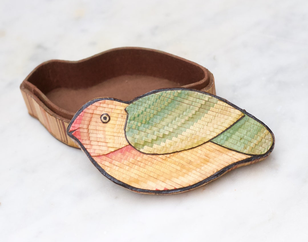 Vintage Woven Wicker Bird Trinket Box – Boho Home Decor - Etsy