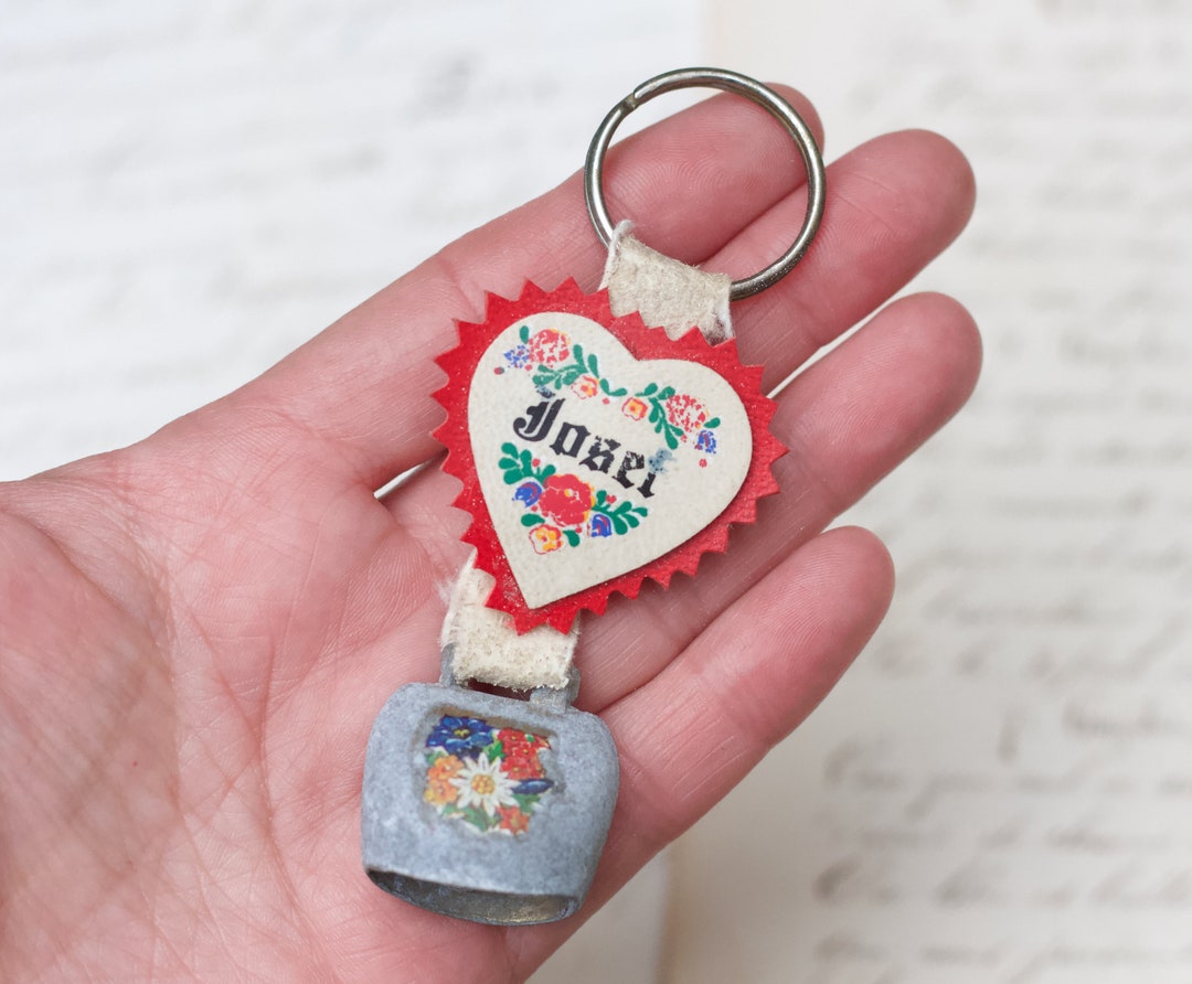Josef Name Keyring With Swiss Cow Bell Featuring Edelweiss and Alpine ...