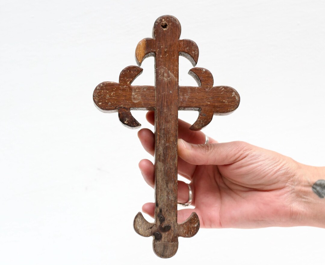Antique Chunky Wooden Wall Hanging Cross - Rustic Salvage Crucifix - Etsy