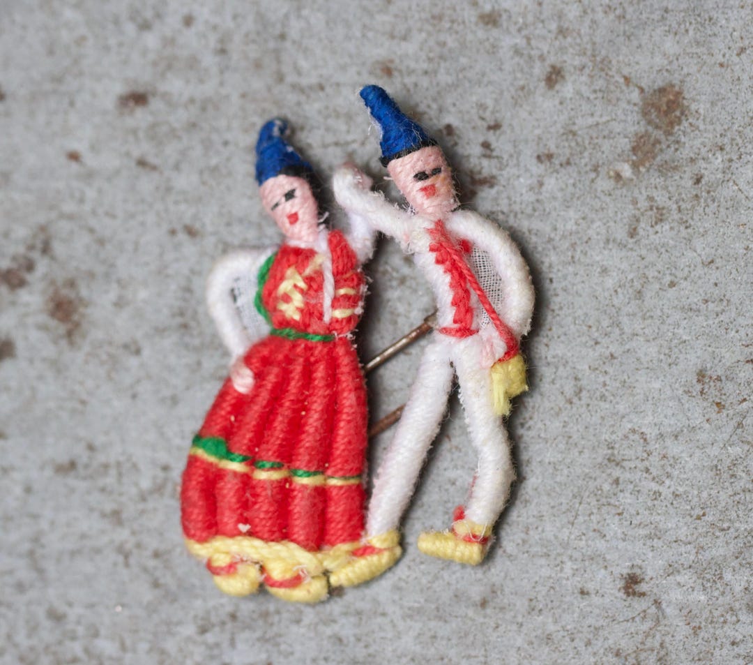 1930s Dancing Couple in Traditional Costume From Madeira - Folk Art ...