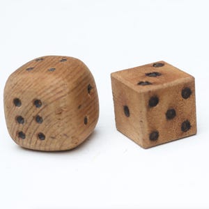 Pair of Oversized Wooden Dice Set of 2 Giant Die - Vintage Game Pieces ...