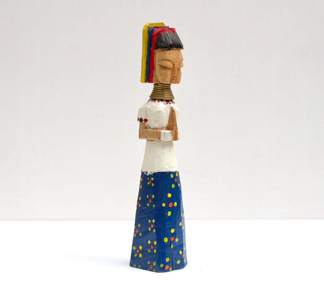 Long Neck Karen Village Doll Women Figurine - Thailand Folk Art Wooden ...