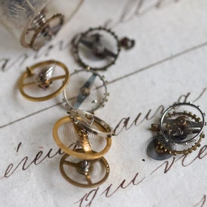 Antique Watchmakers Tube Box Watch Parts Gears and Cogs Steampunk ...