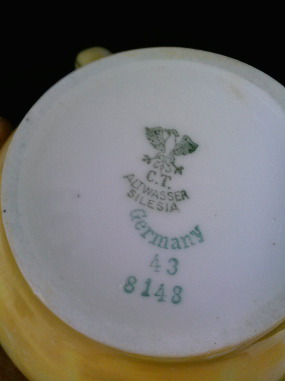 Antique Yellow Jug and Sugar Bowl Set Iridescent German China CT ...