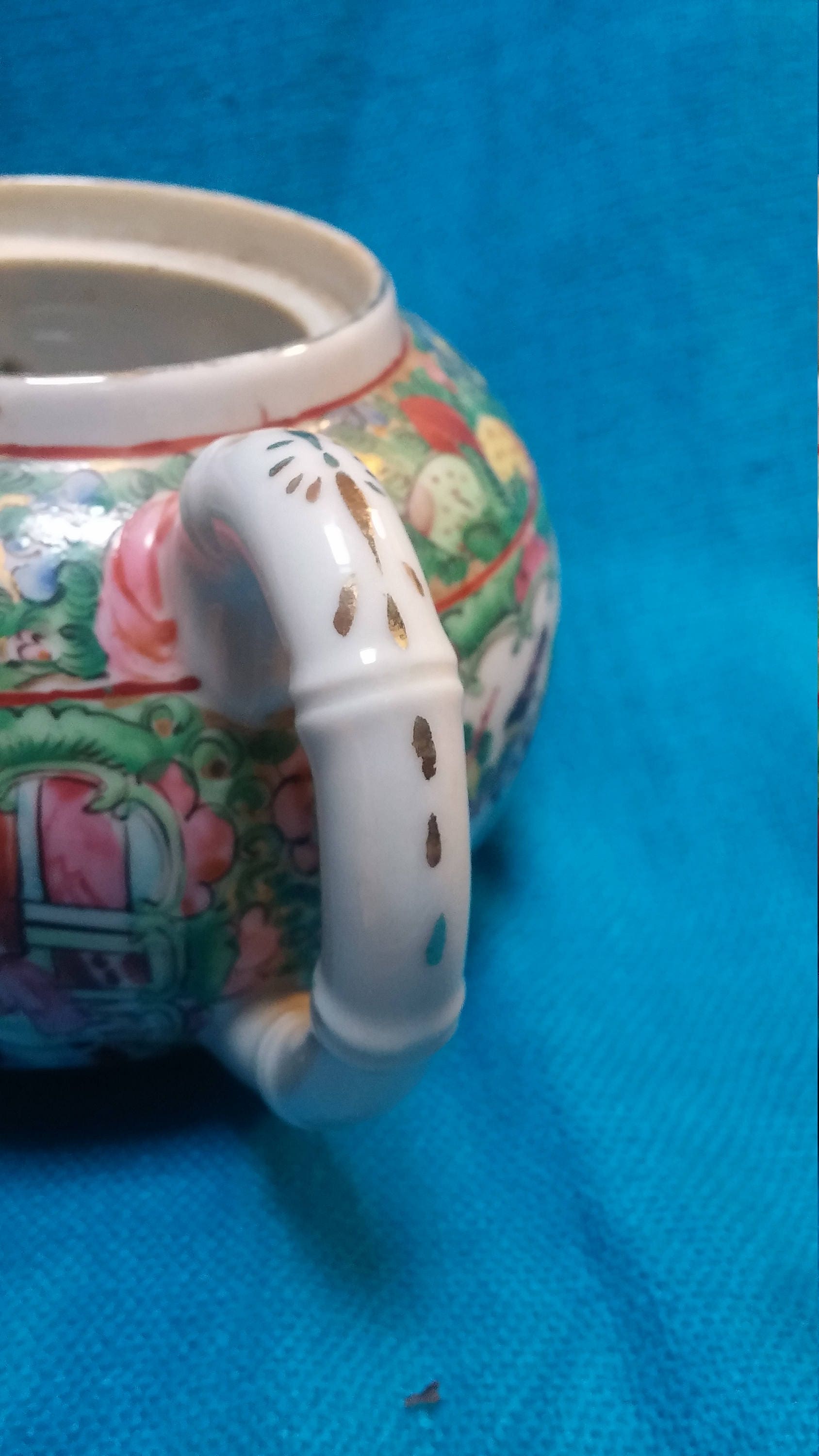 Antique Chinese Teapot Rose Mandarin 1800s Hand Painted Asian Porcelain ...