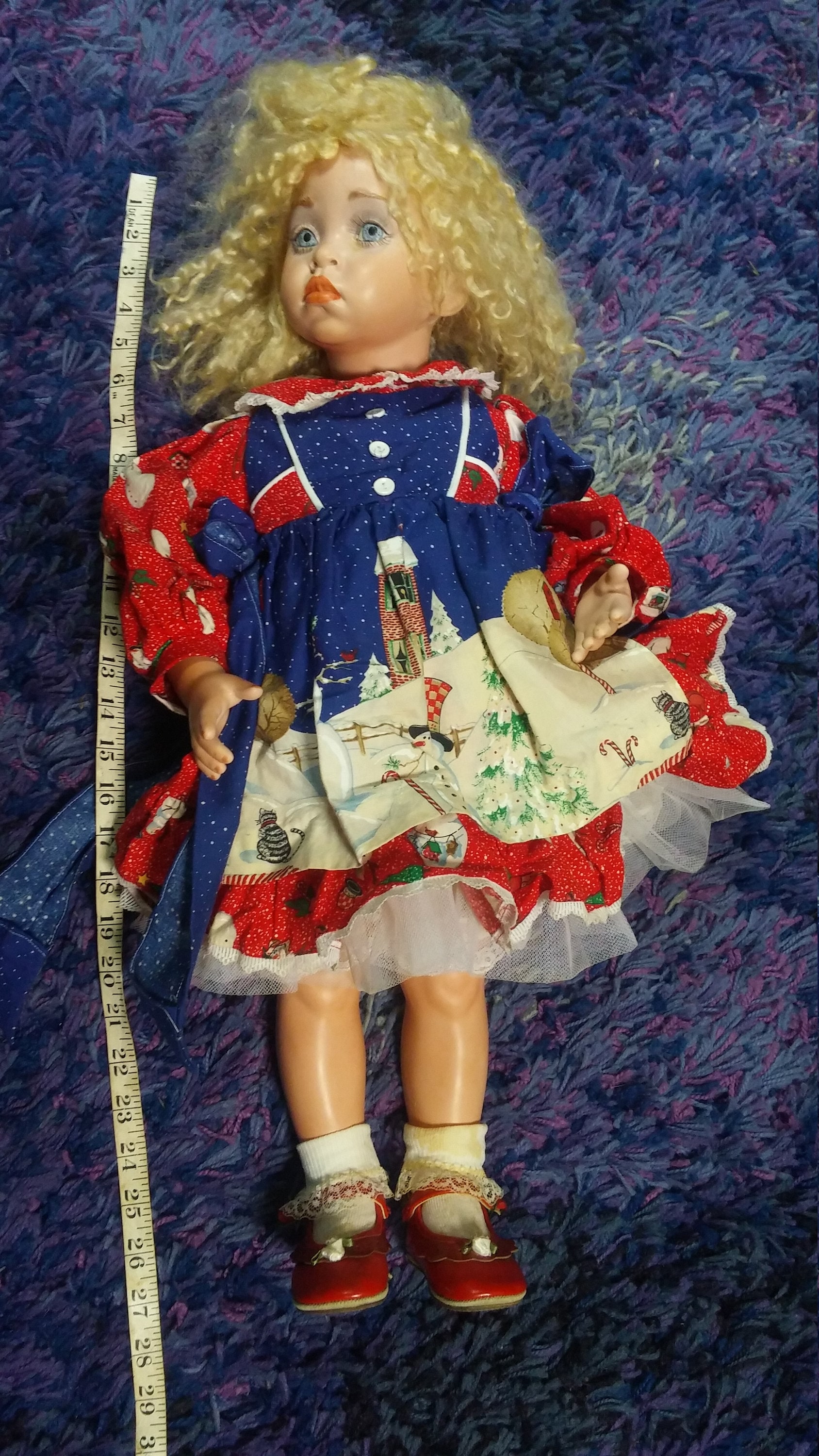 Christmas Artist Doll Flossie Rubert Art Dollworks 1995 Tall Porcelain ...