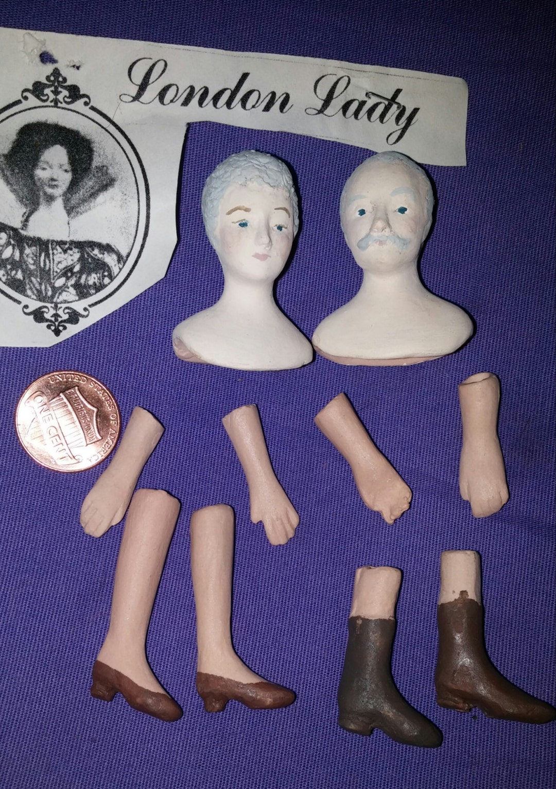 Vintage Miniature Doll Parts Handmade Artist Doll Heads and Limbs ...