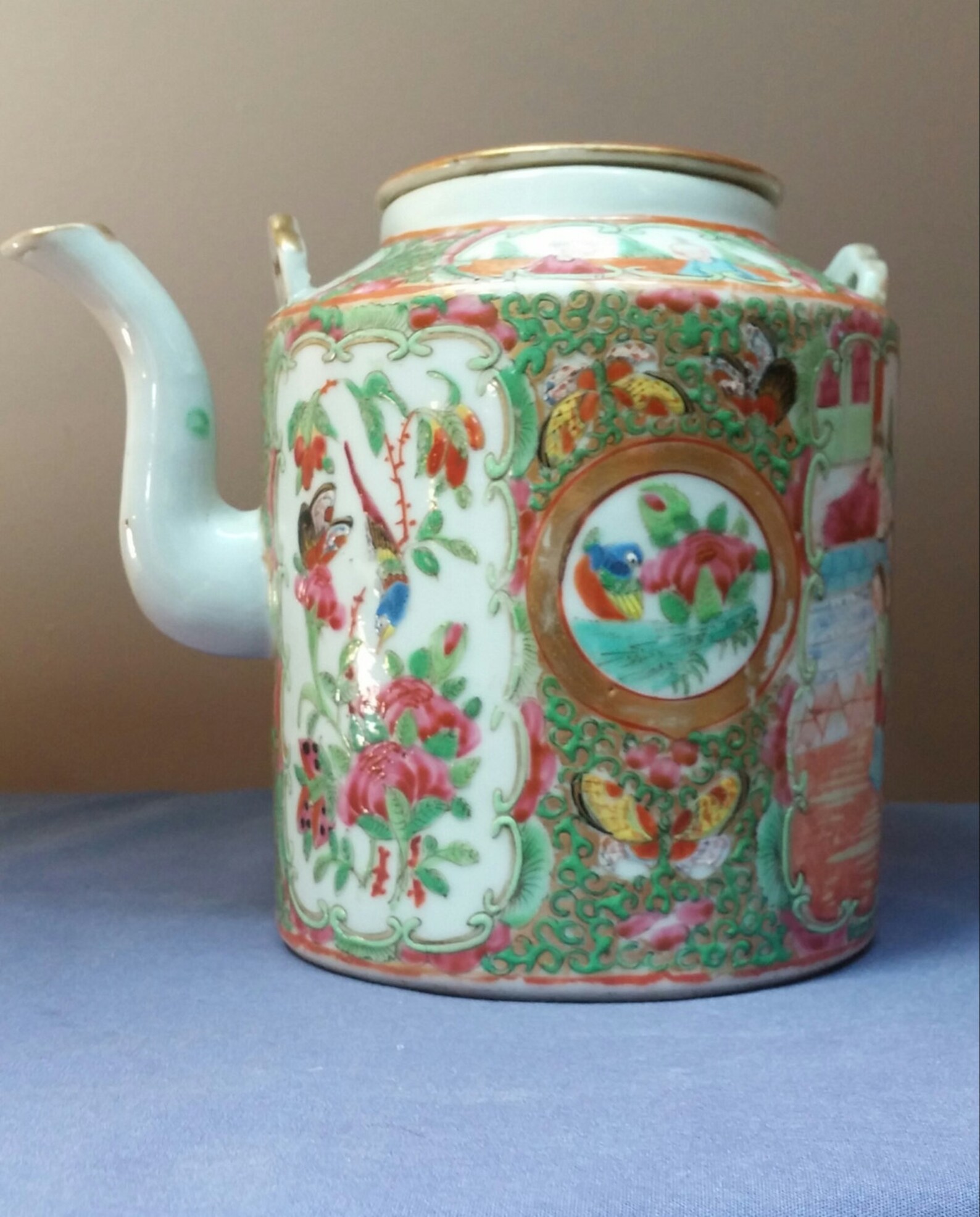 Antique Chinese Coffee Pot Rose Mandarin Mid 1800s Rare China Hand ...