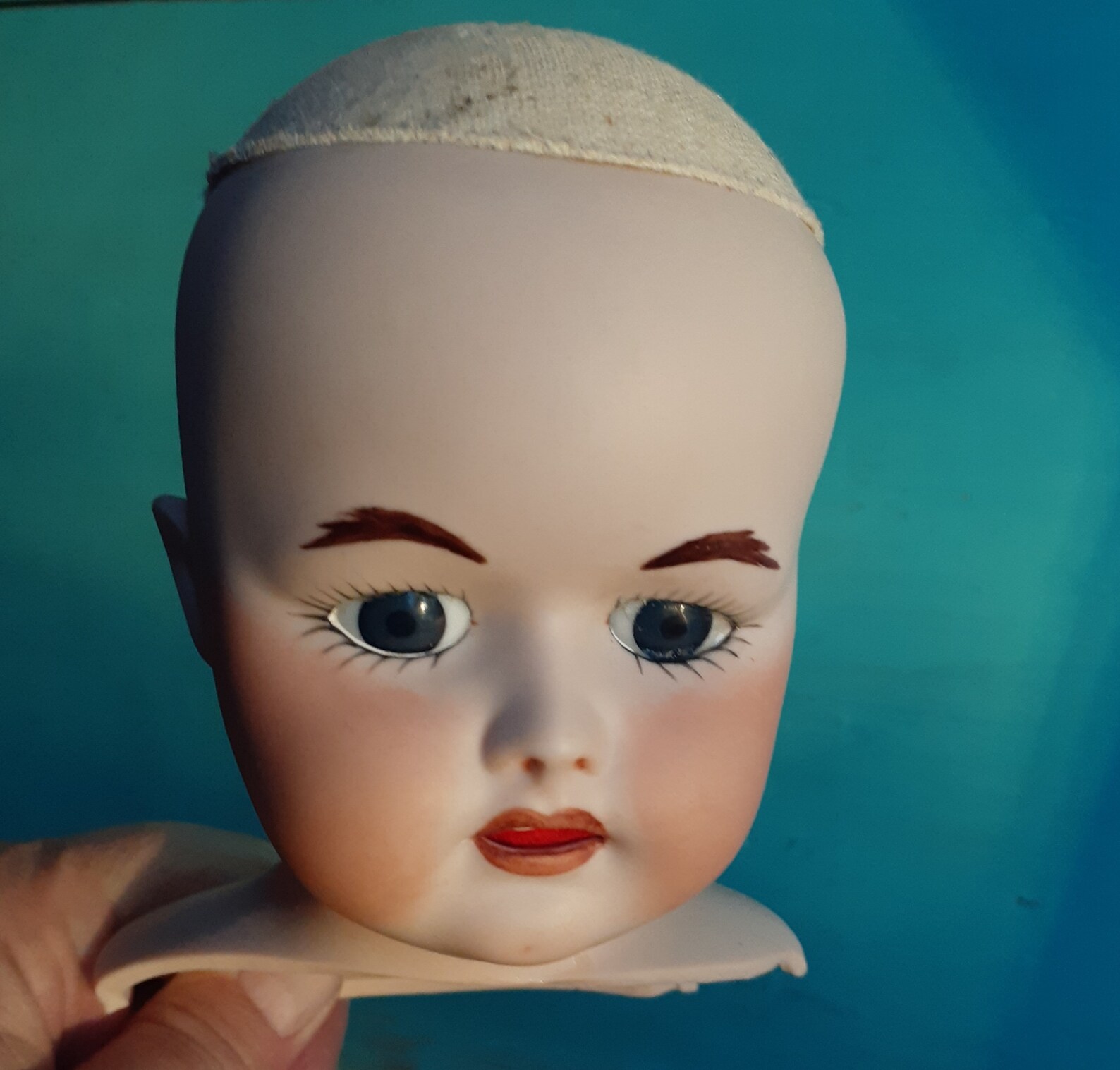 Vintage Porcelain Doll Head Reproduction Fulper Antique Look Bisque ...