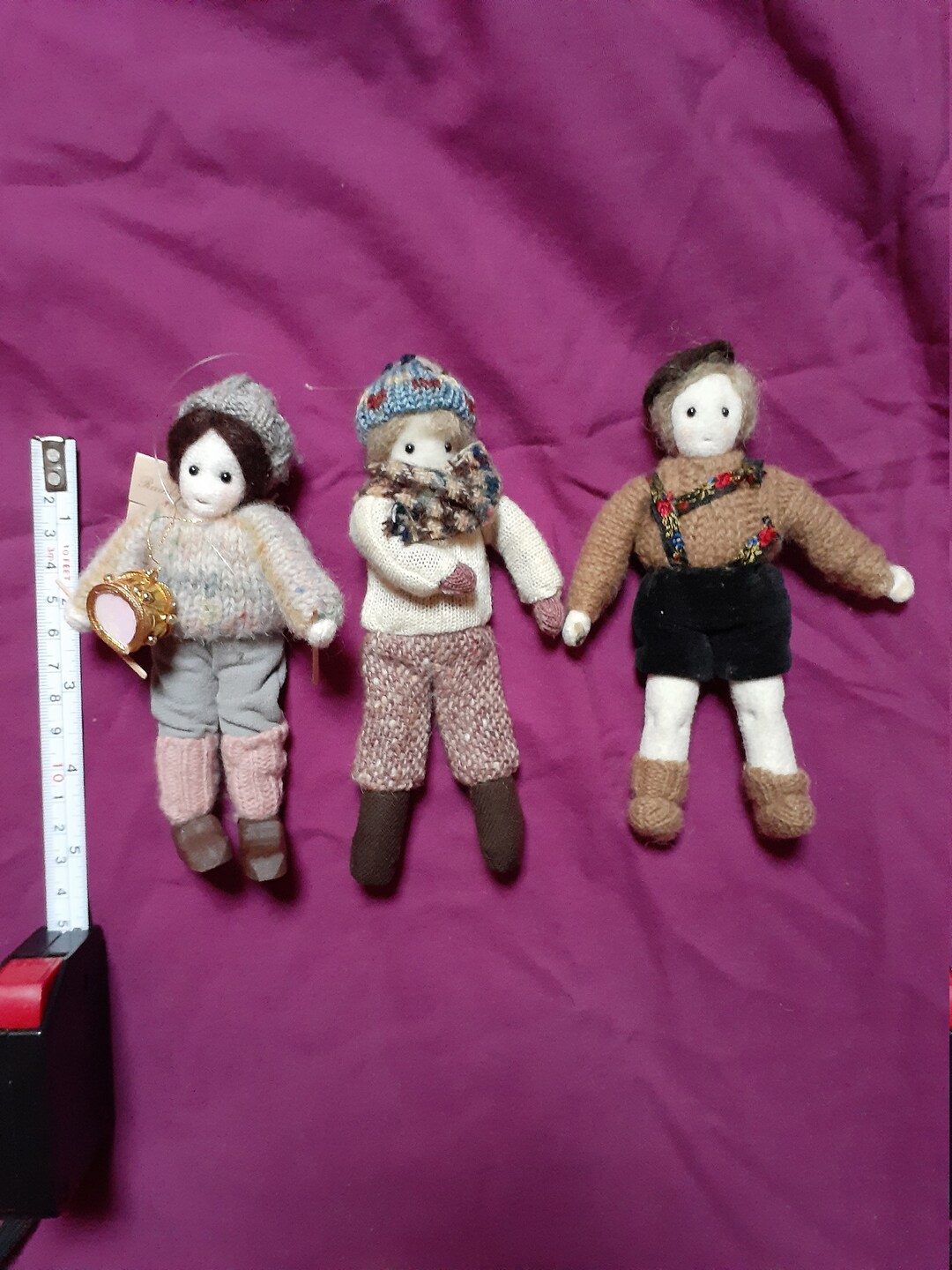 Set of 3 Waldorf Style OOAK Art Dolls in Winter Clothes Handmade ...