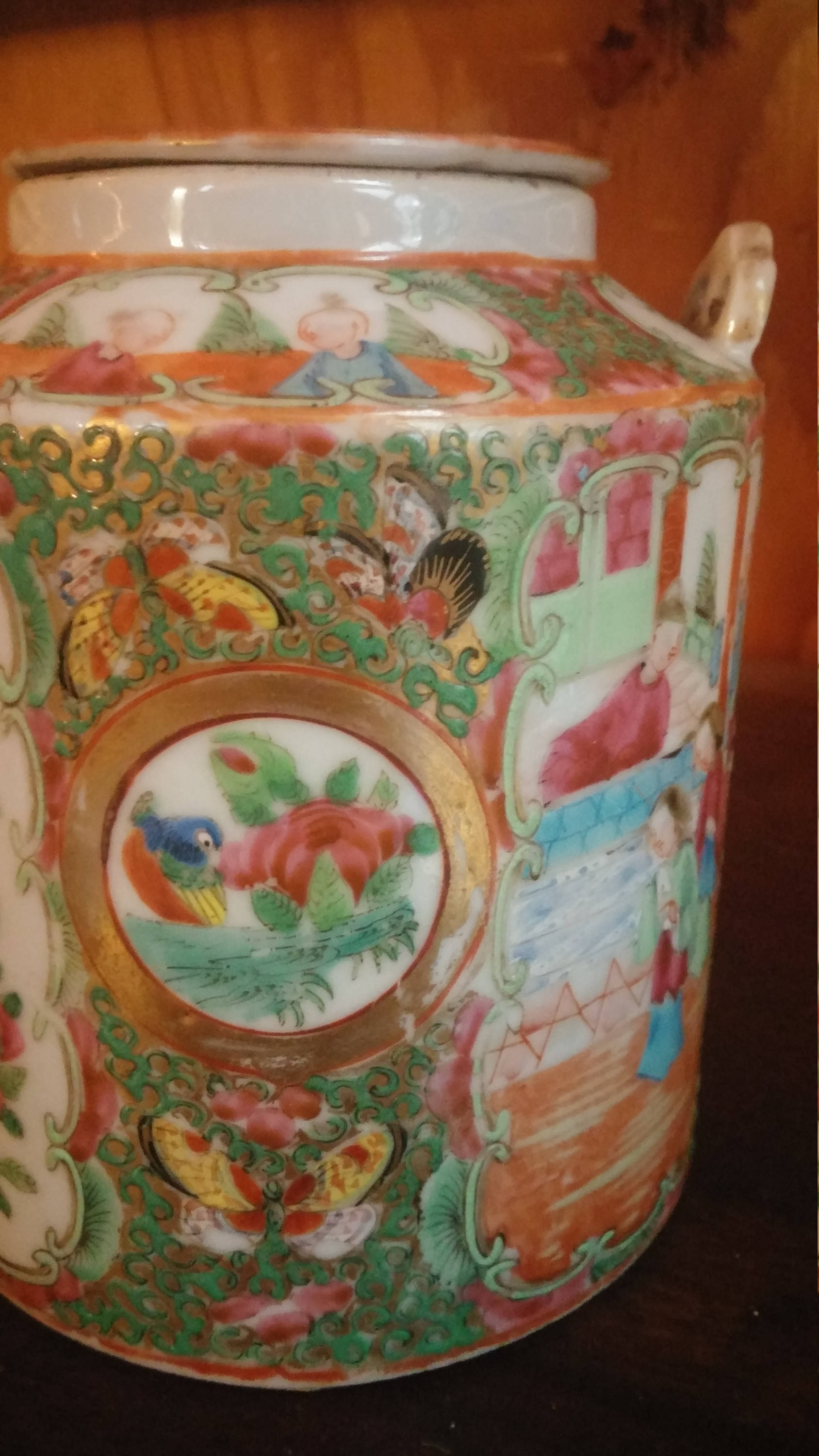 Antique Chinese Coffee Pot Rose Mandarin Mid 1800s Rare China Hand ...