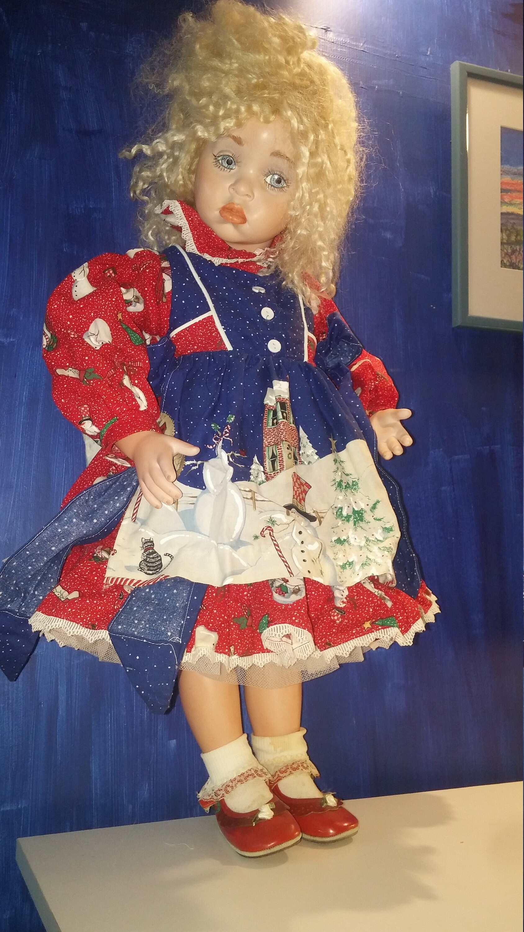 Christmas Artist Doll Flossie Rubert Art Dollworks 1995 Tall Porcelain ...