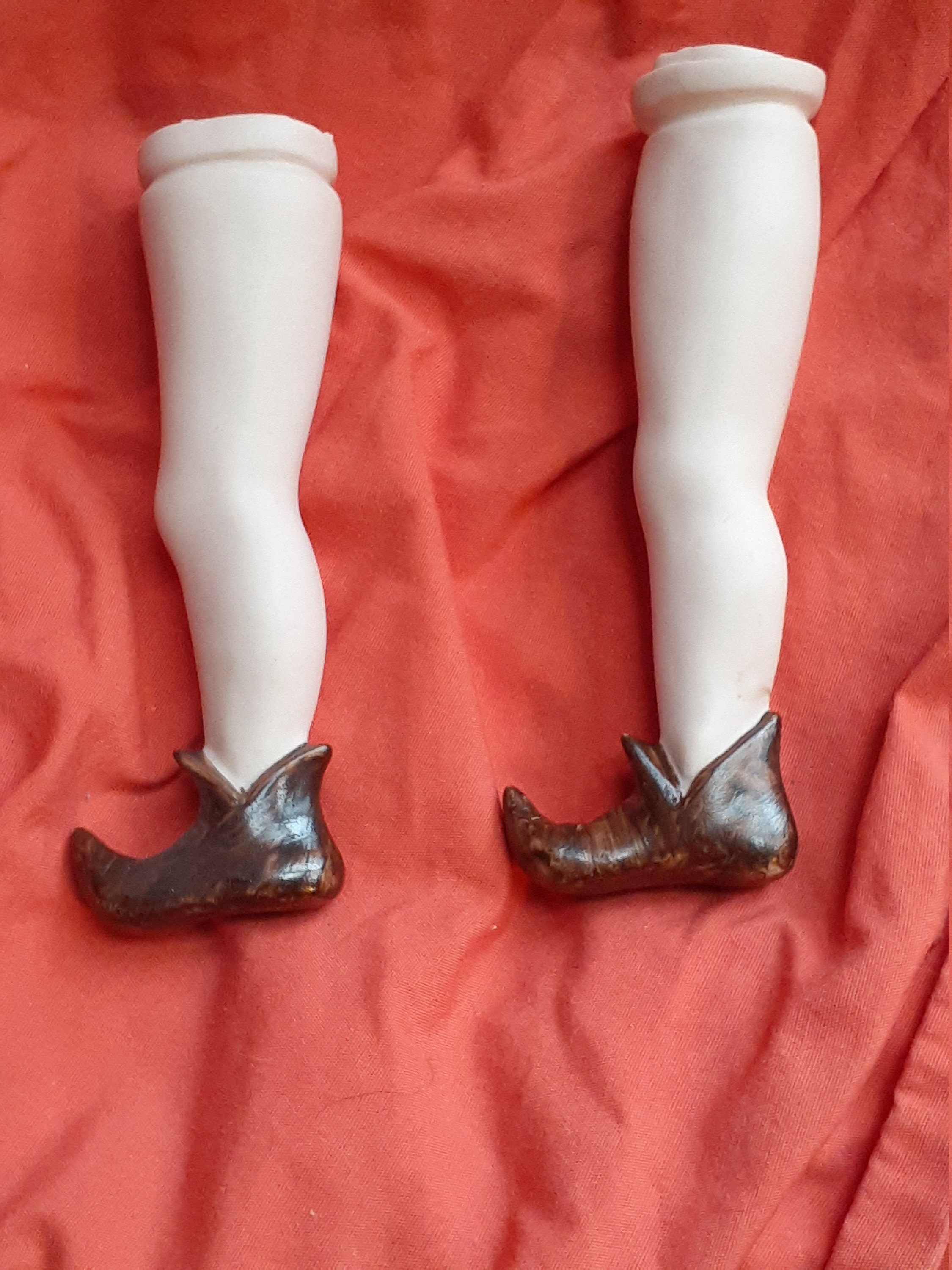 Pair of Doll Legs Handmade OOAK Porcelain Doll Making Supply Painted ...