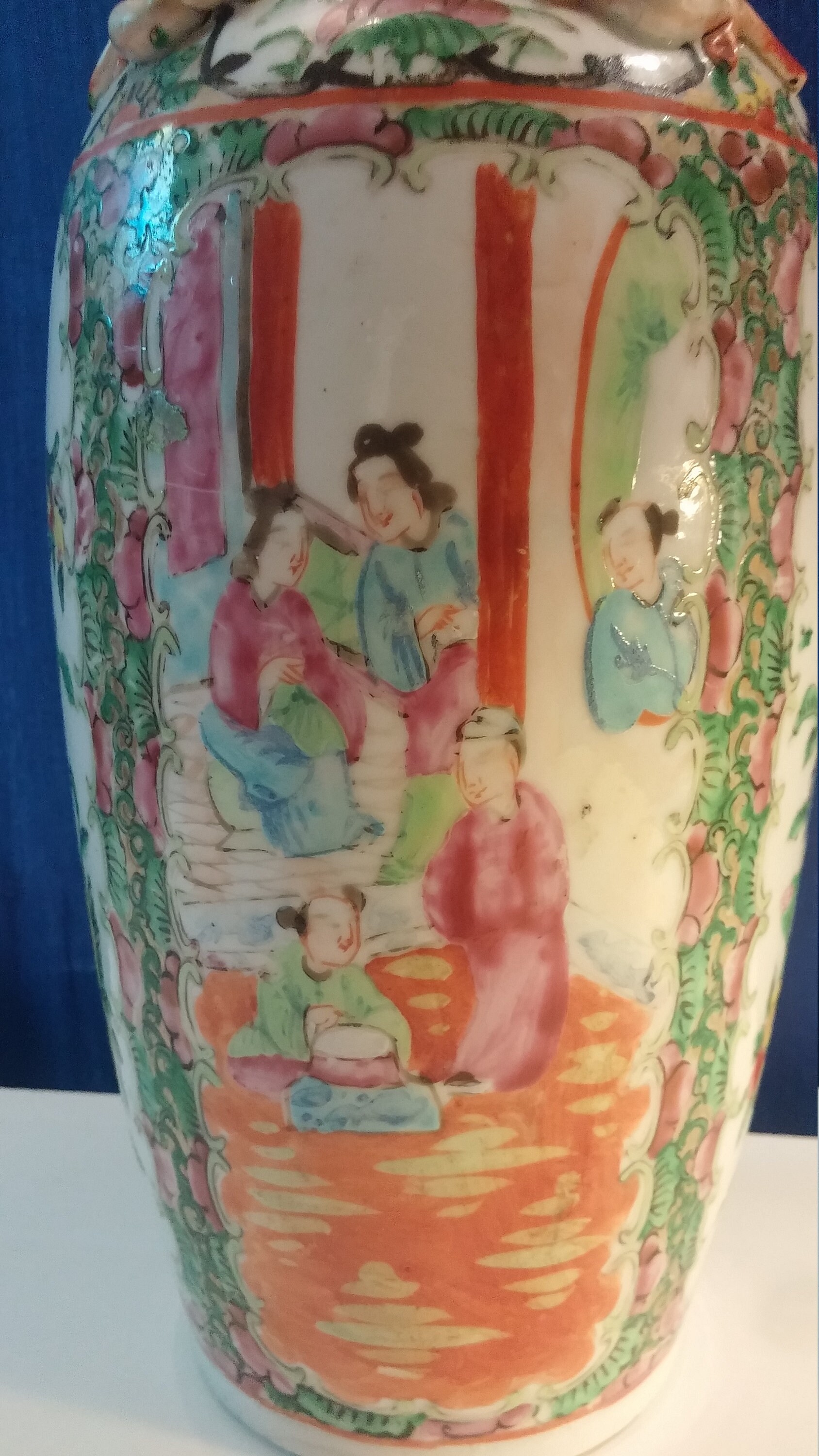 Antique Chinese Vase Rose Mandarin Hand Painted Porcelain 1800s ...