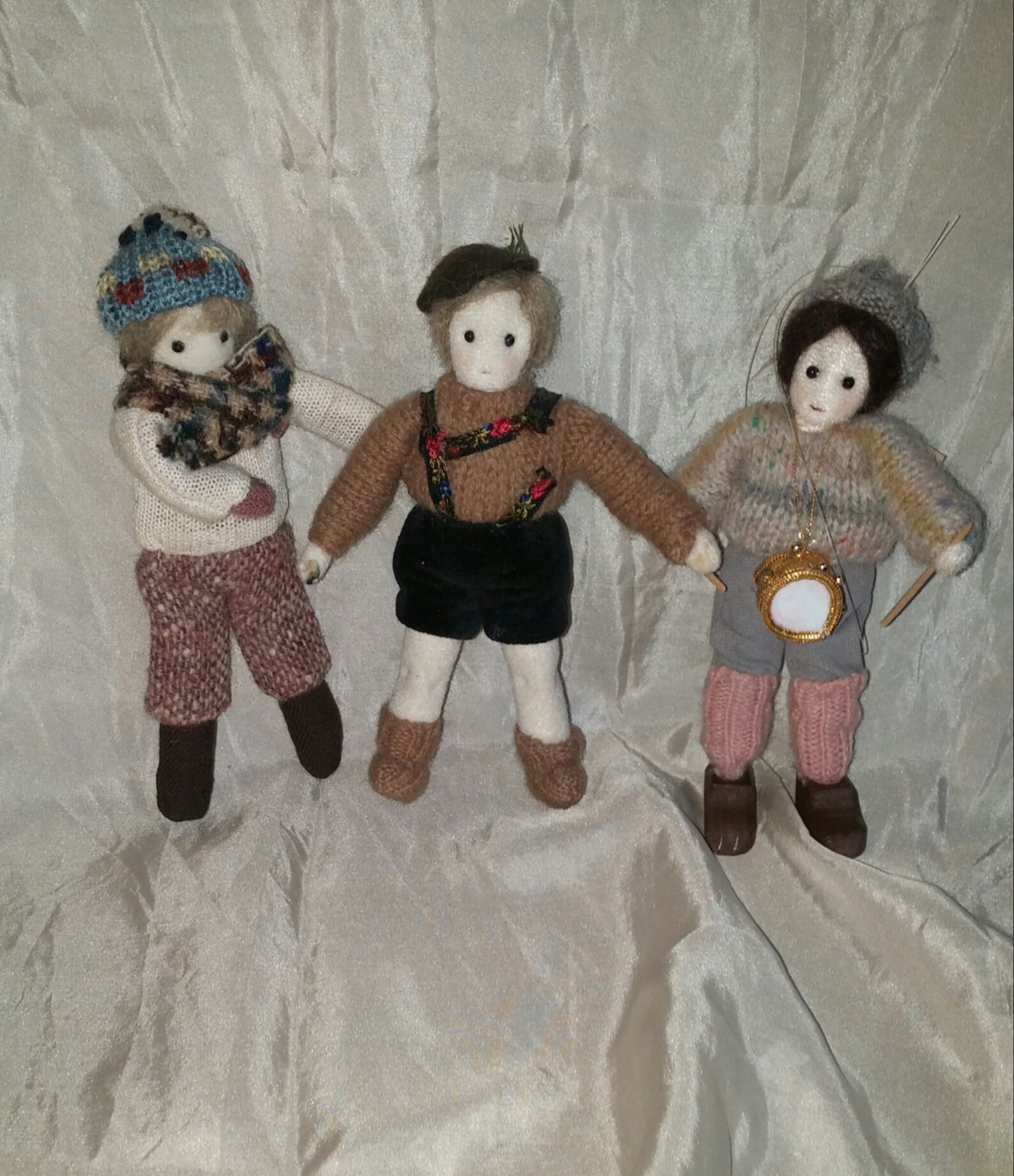 Set of 3 Waldorf Style OOAK Art Dolls in Winter Clothes - Etsy