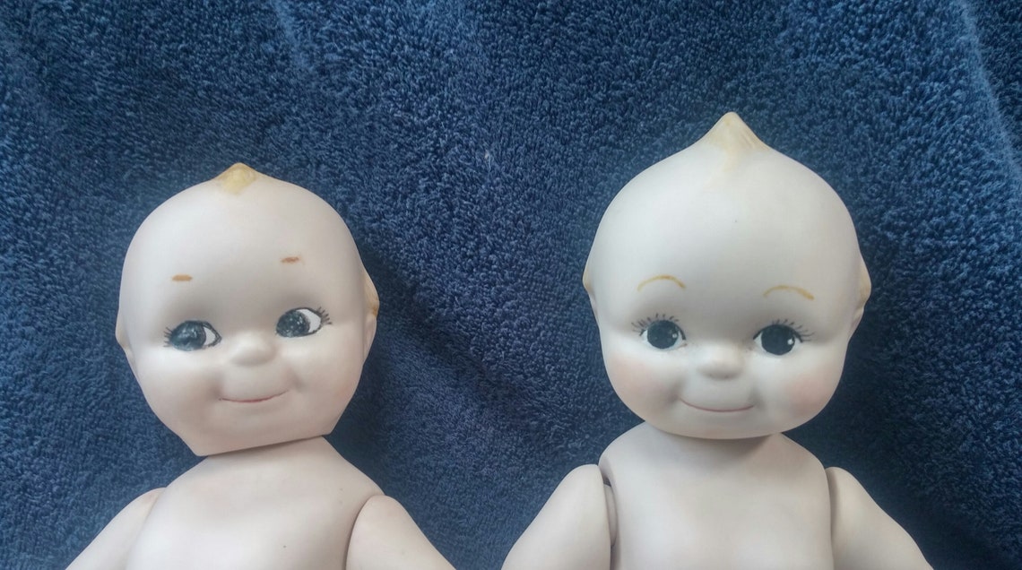 Pair of Kewpie Style Dolls Matching Porcelain Jointed Dolls - Etsy