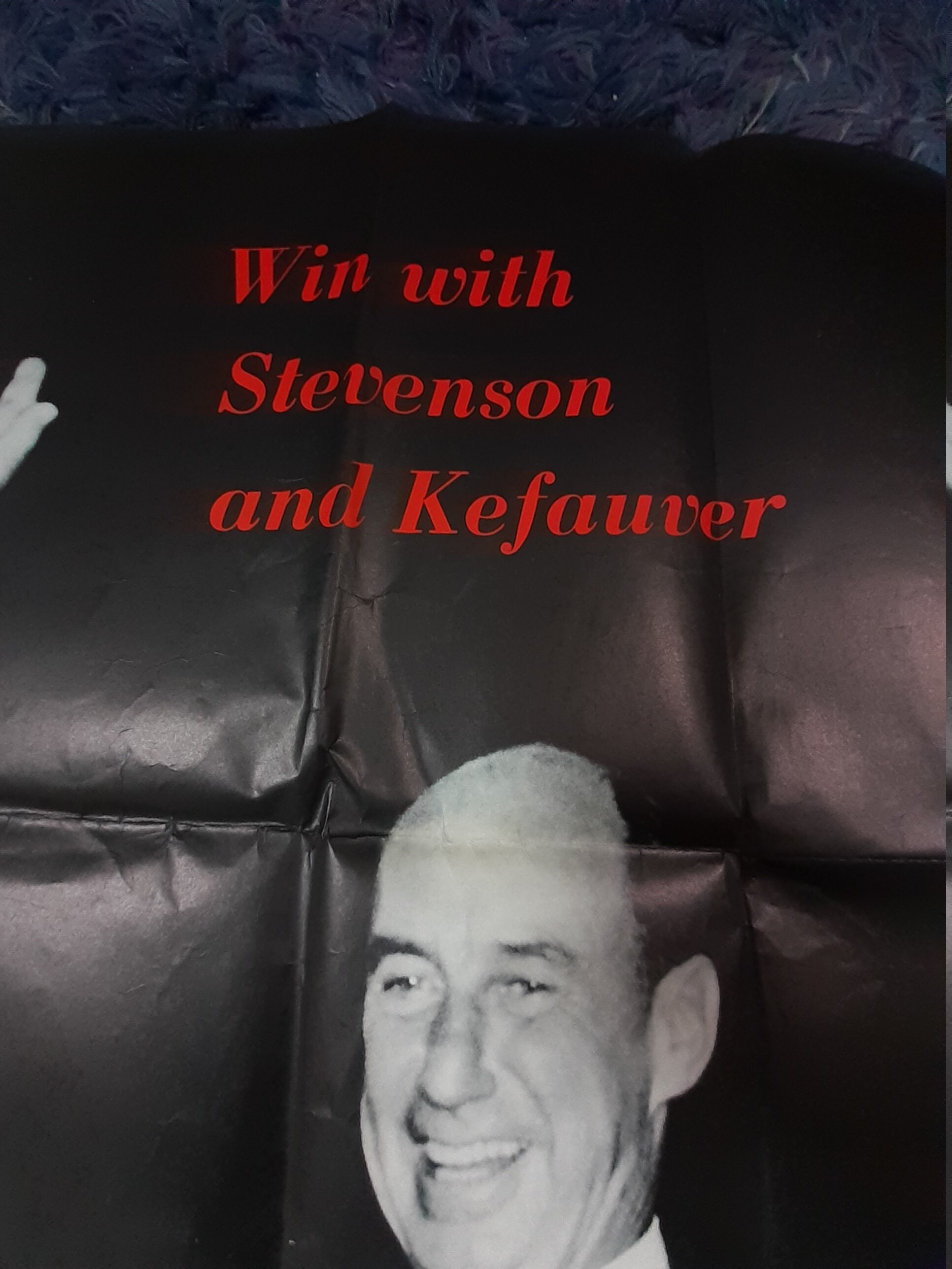 Rare Vintage Presidential Campaign Poster 1956 of Adlai Stevenson and ...