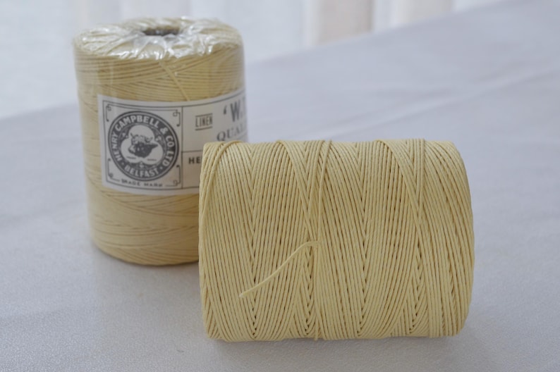 Large 270g Spool of Campbell's Irish Linen Thread No 10 4 Cord Cream ...