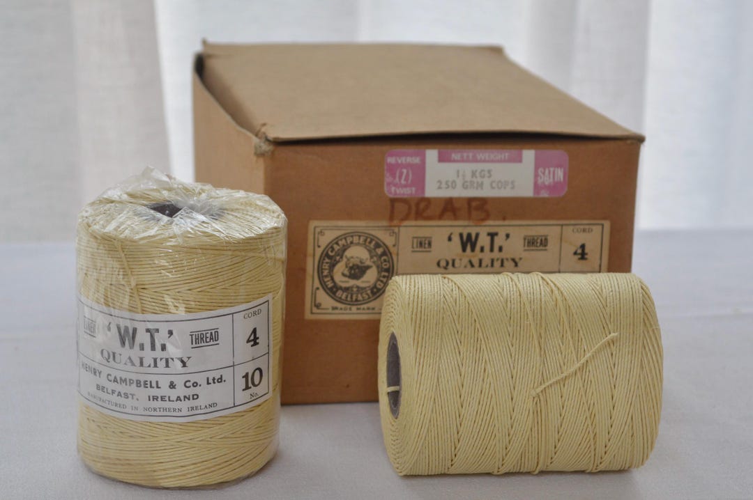 Large 270g Spool of Campbell's Irish Linen Thread No 10 4 Cord Cream ...