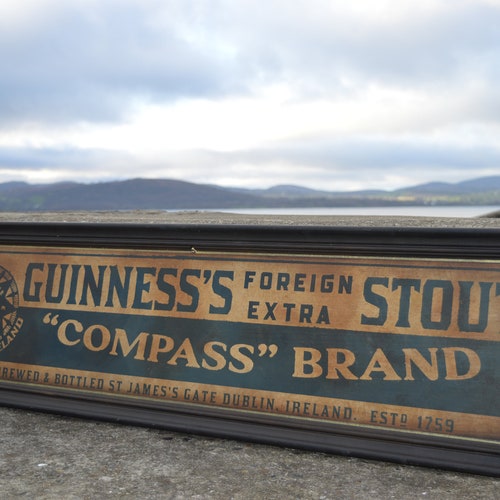 Old Guinness Sign Compass Guinness Antique Look Painted Sign - Etsy