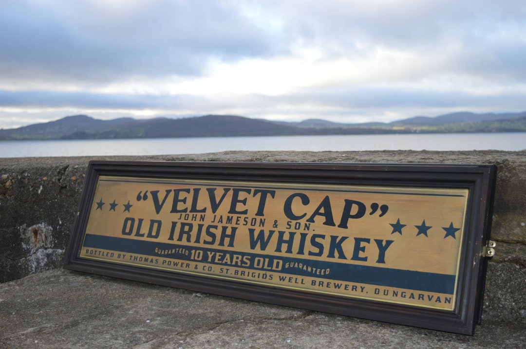 Old Irish Whiskey Sign "velvet Cap" Irish Pub, Whisky, Whiskey - Etsy