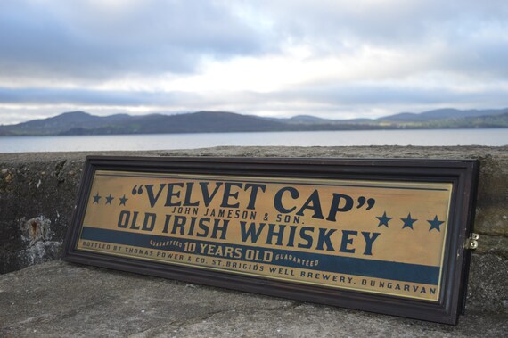 Old Irish Whiskey Sign velvet Cap Irish Pub | Etsy