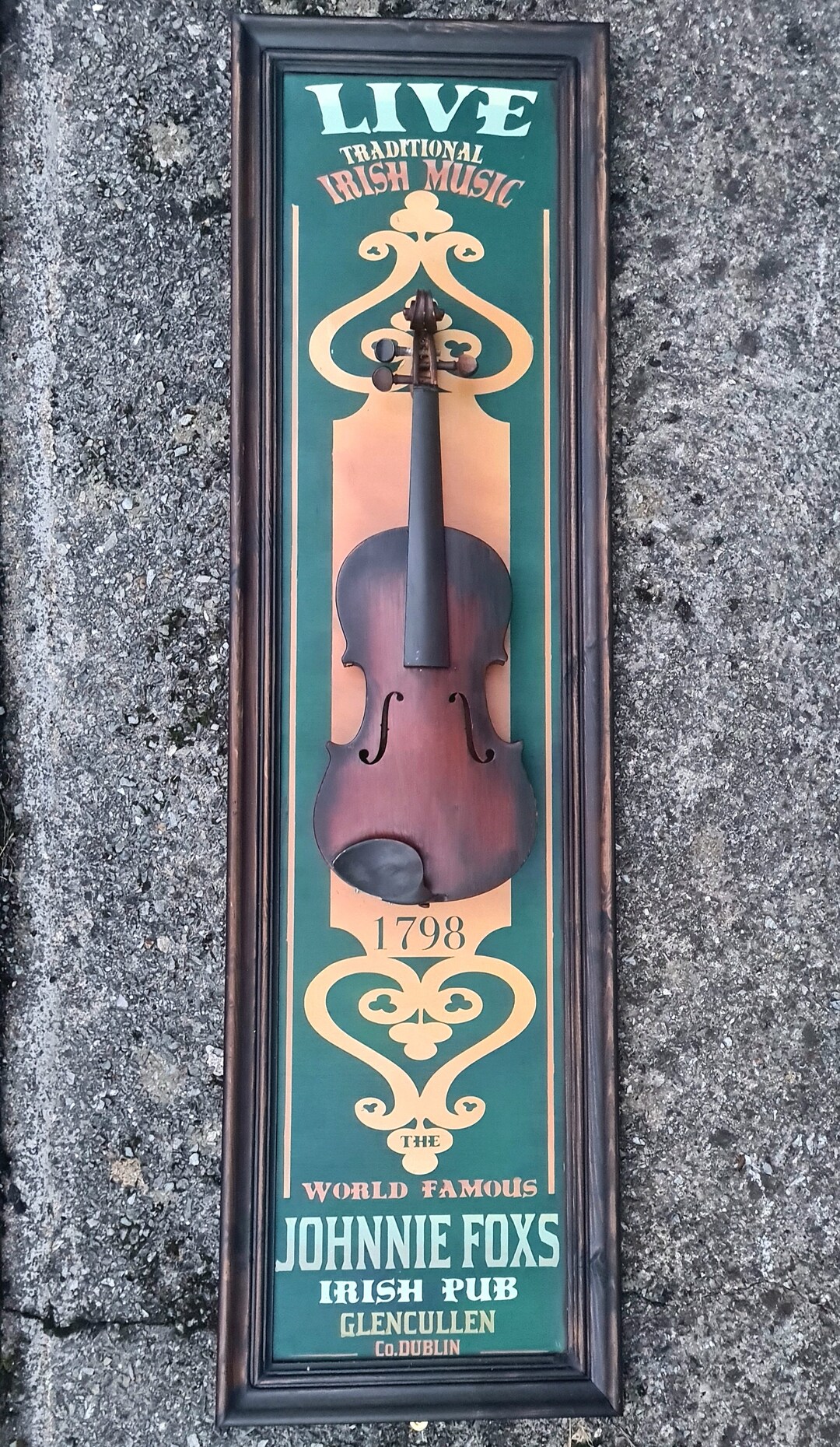 Hand-painted Irish Fiddle Sign, Perfect for Traditional Music Pubs or ...