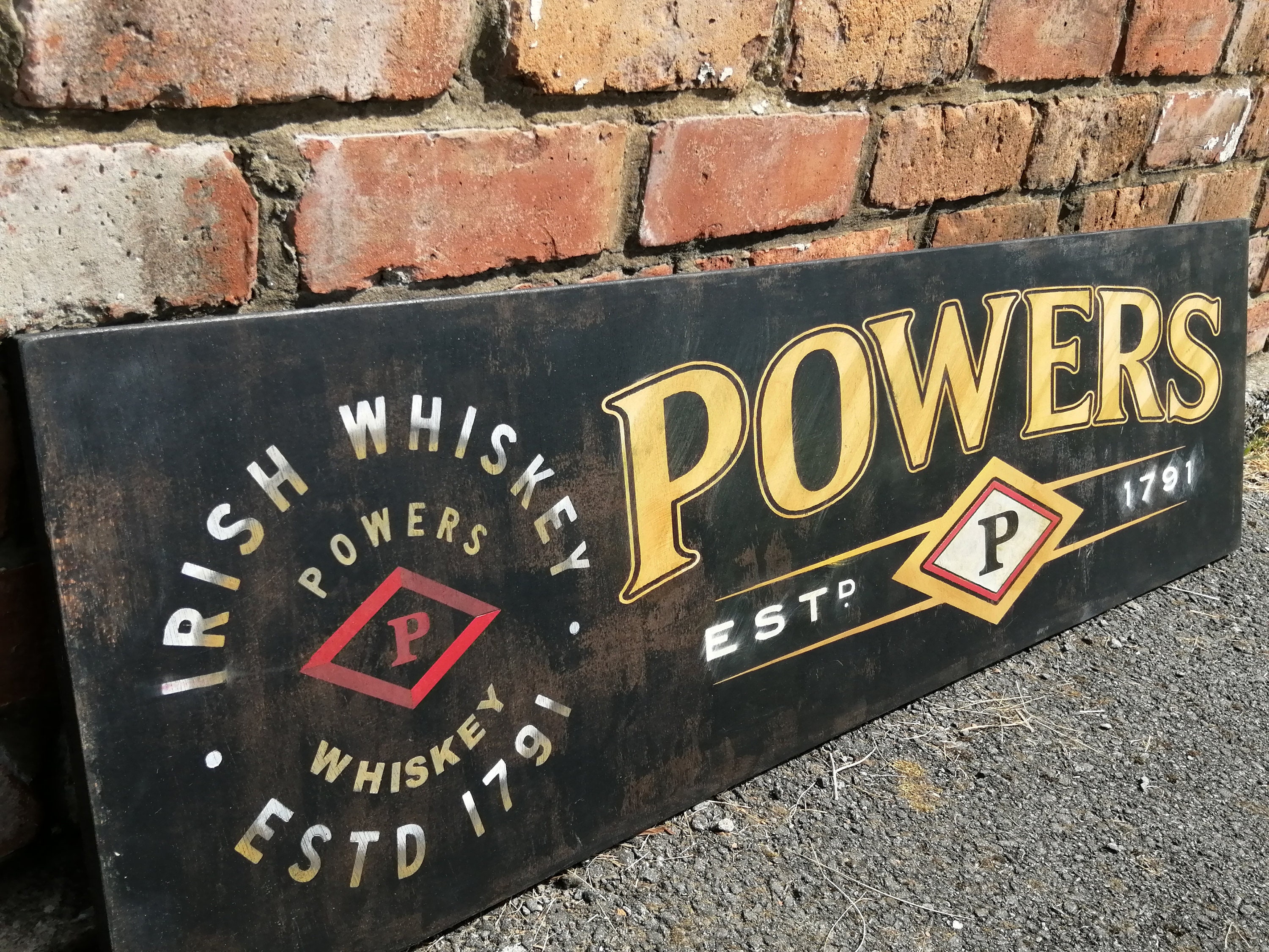 Hand painted Irish pub signage Powers | Etsy