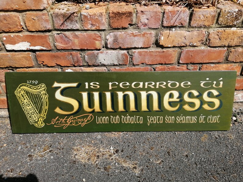 Hand Painted Irish Pub Signage guinness Vintage Gaelic - Etsy