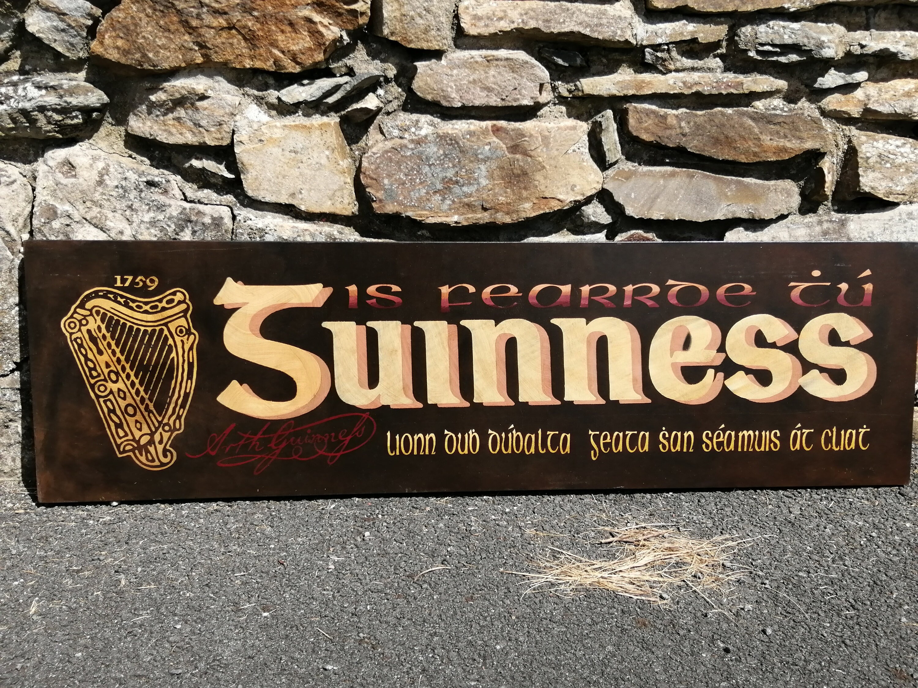 Hand Painted Irish Pub Signage guinness Vintage Gaelic - Etsy