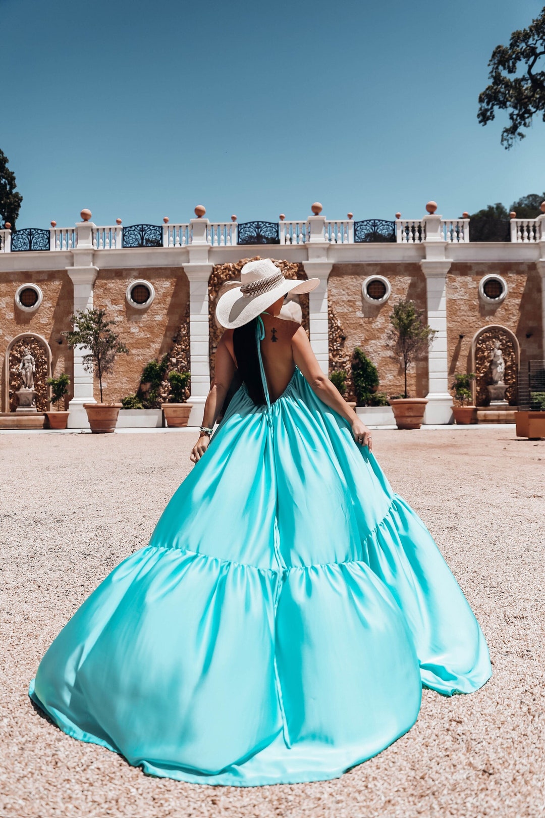 MADE TO ORDER: the Tulum Dress Open Back Maxi Flying Dress With Ruffles ...