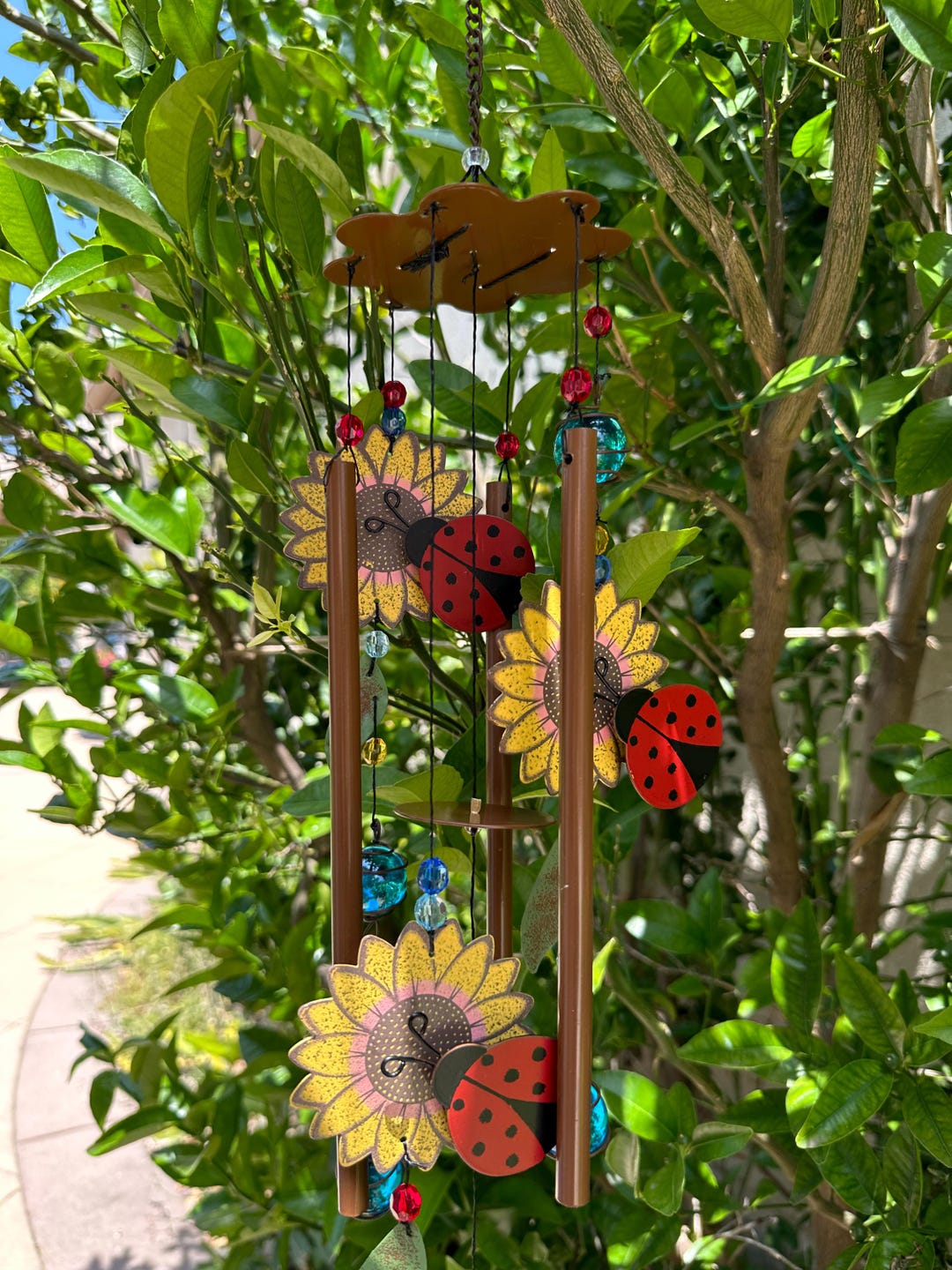 Sunflower Ladybug Wind Chime - Etsy