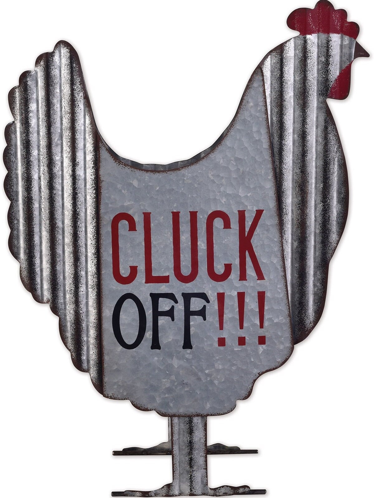 Galvanized Metal Chicken Hen Sign Porch Sitter Standing Cluck - Etsy