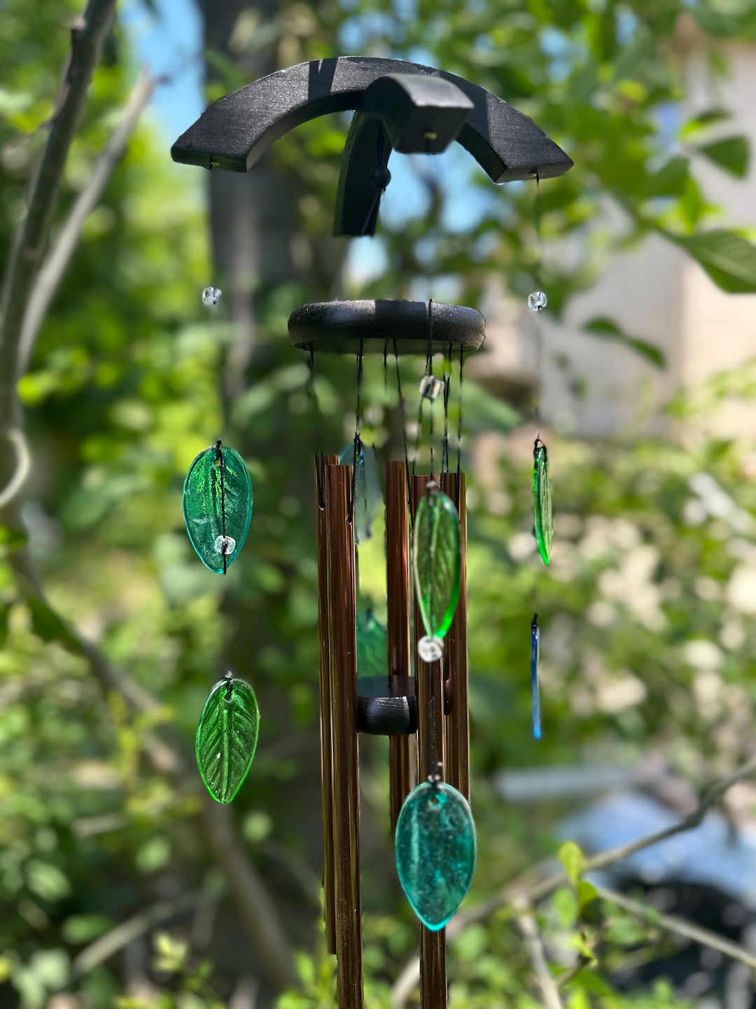 Garden Chime Beautiful Sound Metal, Glass, Personalized Card on Request ...