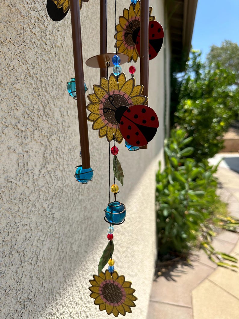 Sunflower Ladybug Wind Chime - Etsy