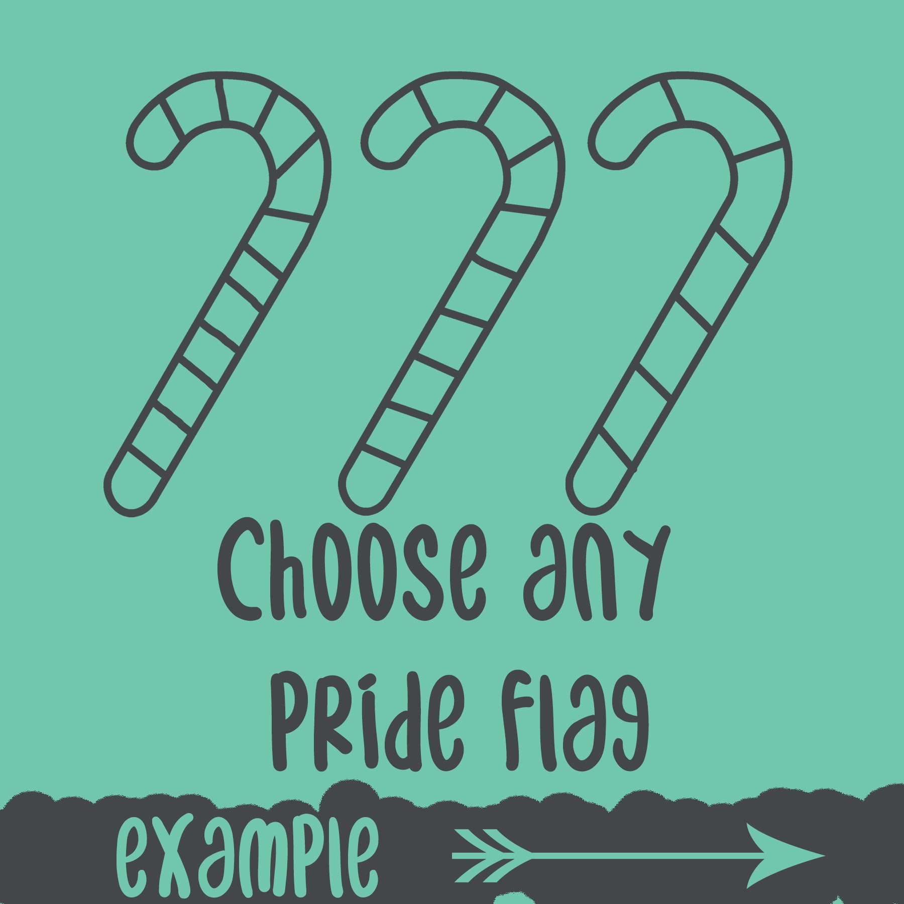 LGBTQ Candy Cane LGBTQ Christmas Card Pride Christmas Card Custom LGBT ...