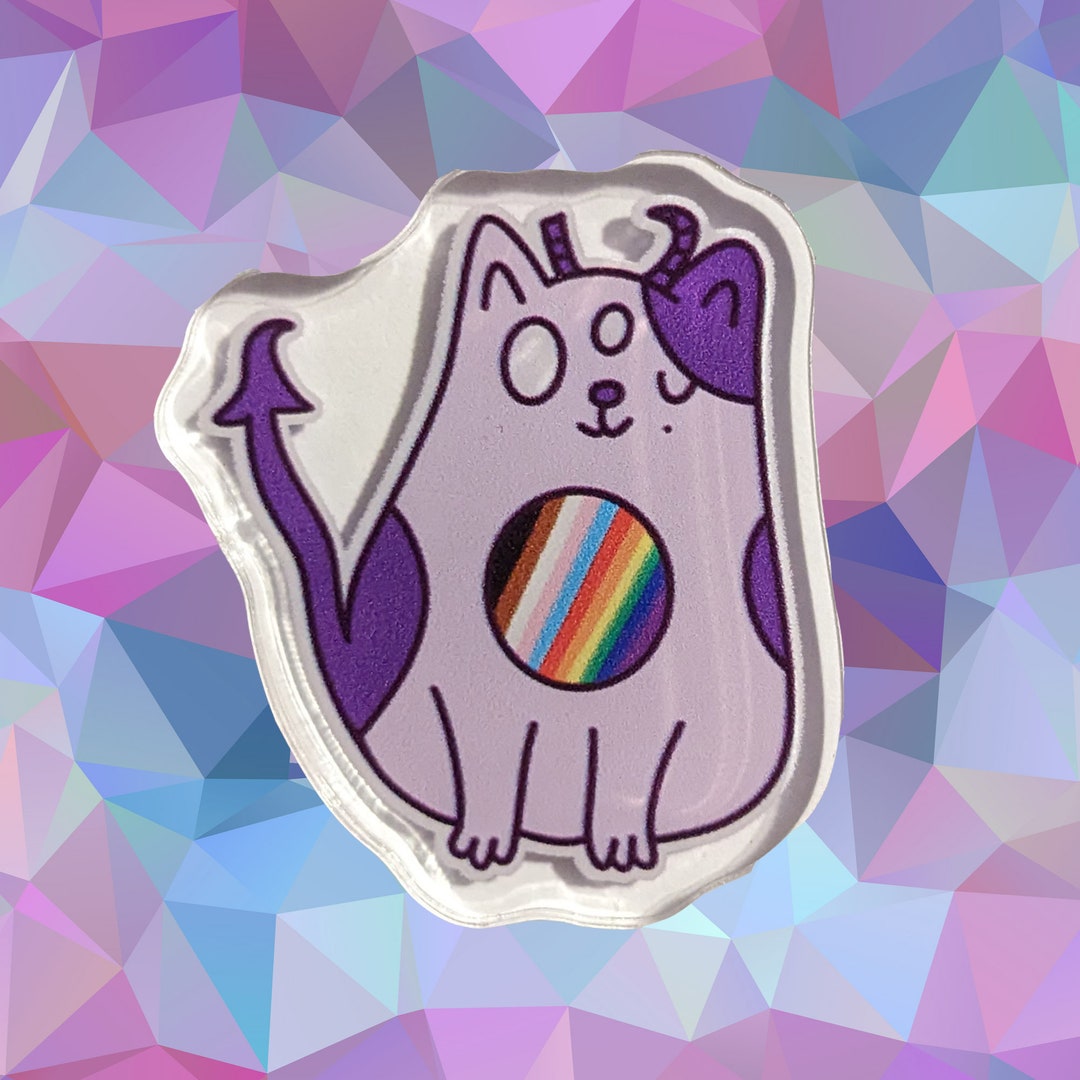 Pride Demon Acrylic Pin, Pride Pin, Recycled Acrylic Pin, Recycled Pin ...