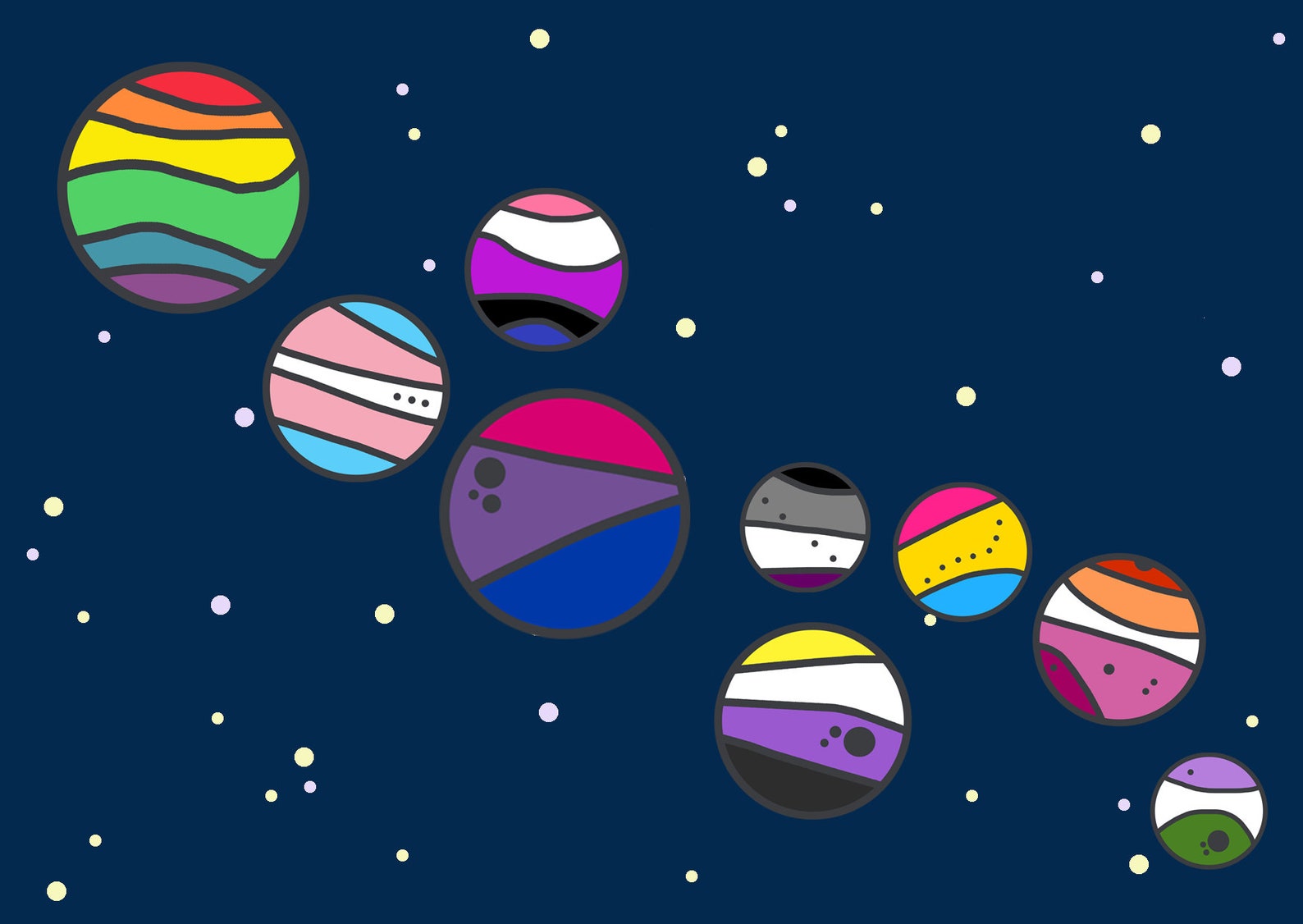 LGBTQ Pride Flags Planets Postcard LGBT Postcard Pride Flag | Etsy