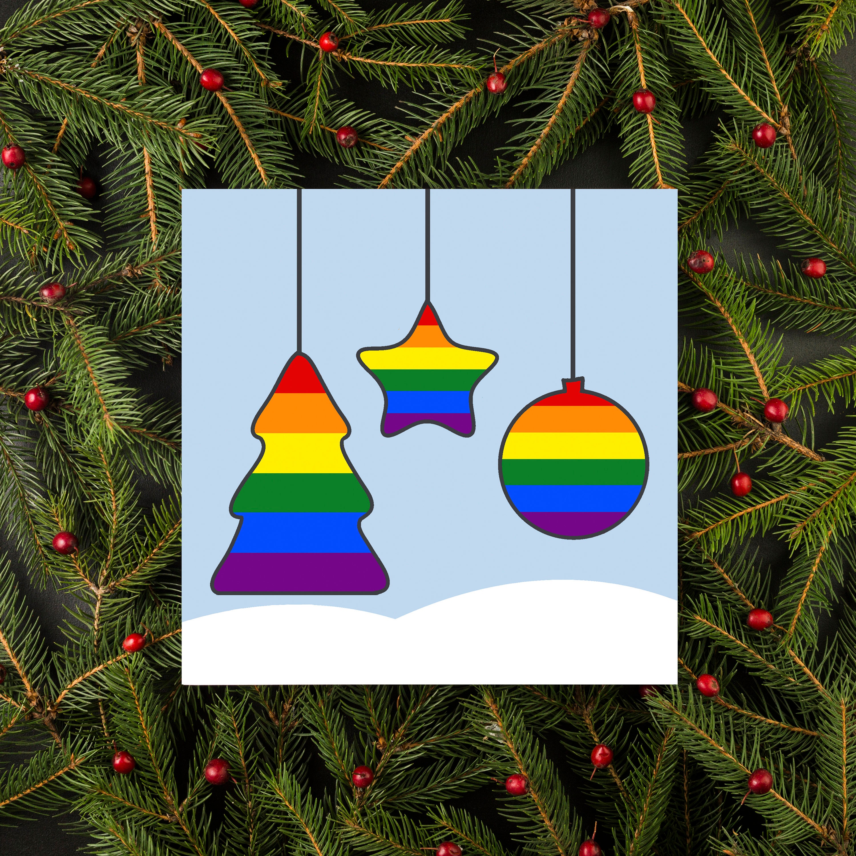 LGBTQ Candy Cane LGBTQ Christmas Card Pride Christmas Card Custom LGBT ...