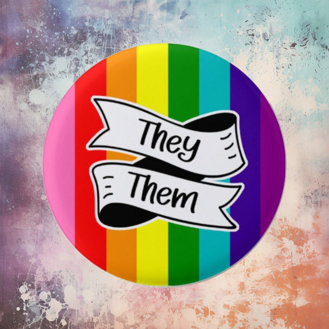 Rainbow Banner Pronouns Badges, Pronouns, Pronoun Badges, Pride, Pride Badge, Lgbt, Lgbt Badge ...