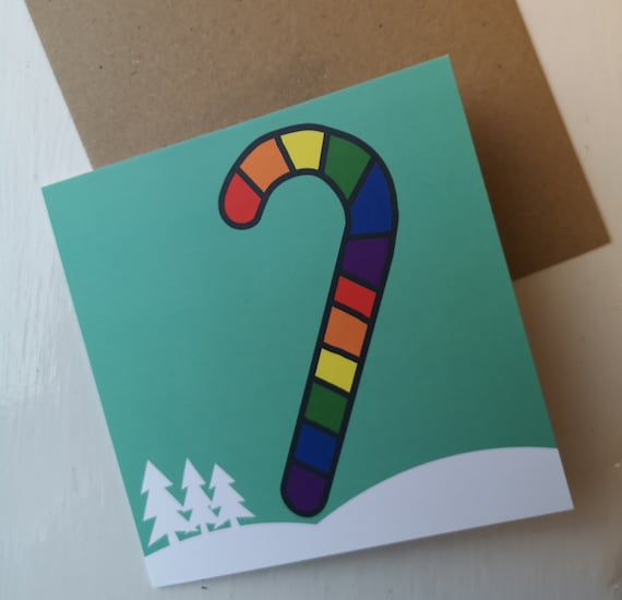 LGBTQ Candy Cane LGBTQ Christmas Card Pride Christmas Card Custom LGBT ...