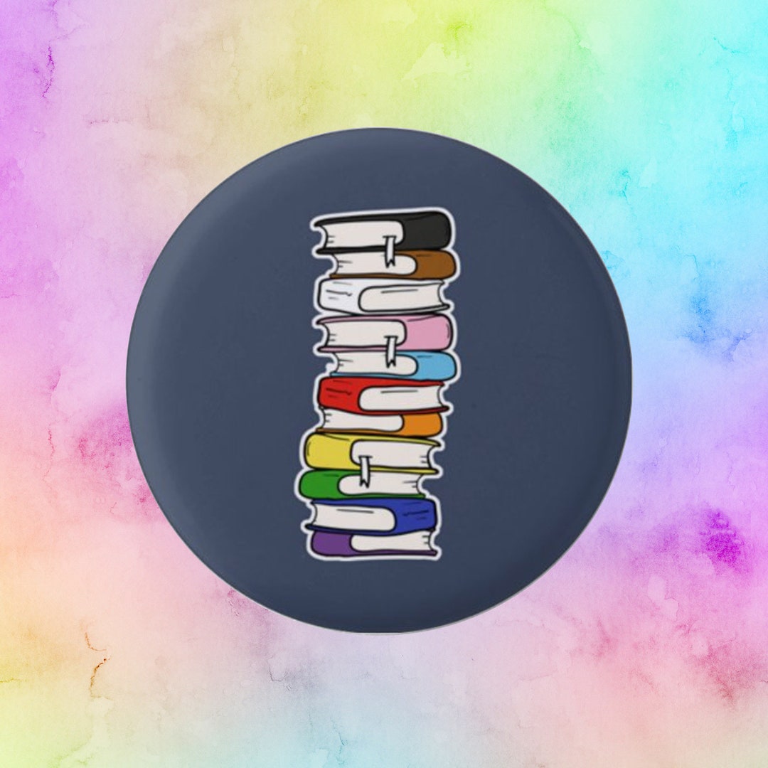 Pride Books Badge, Book Badge, Pride Badge, Pride Flag Badge - Etsy