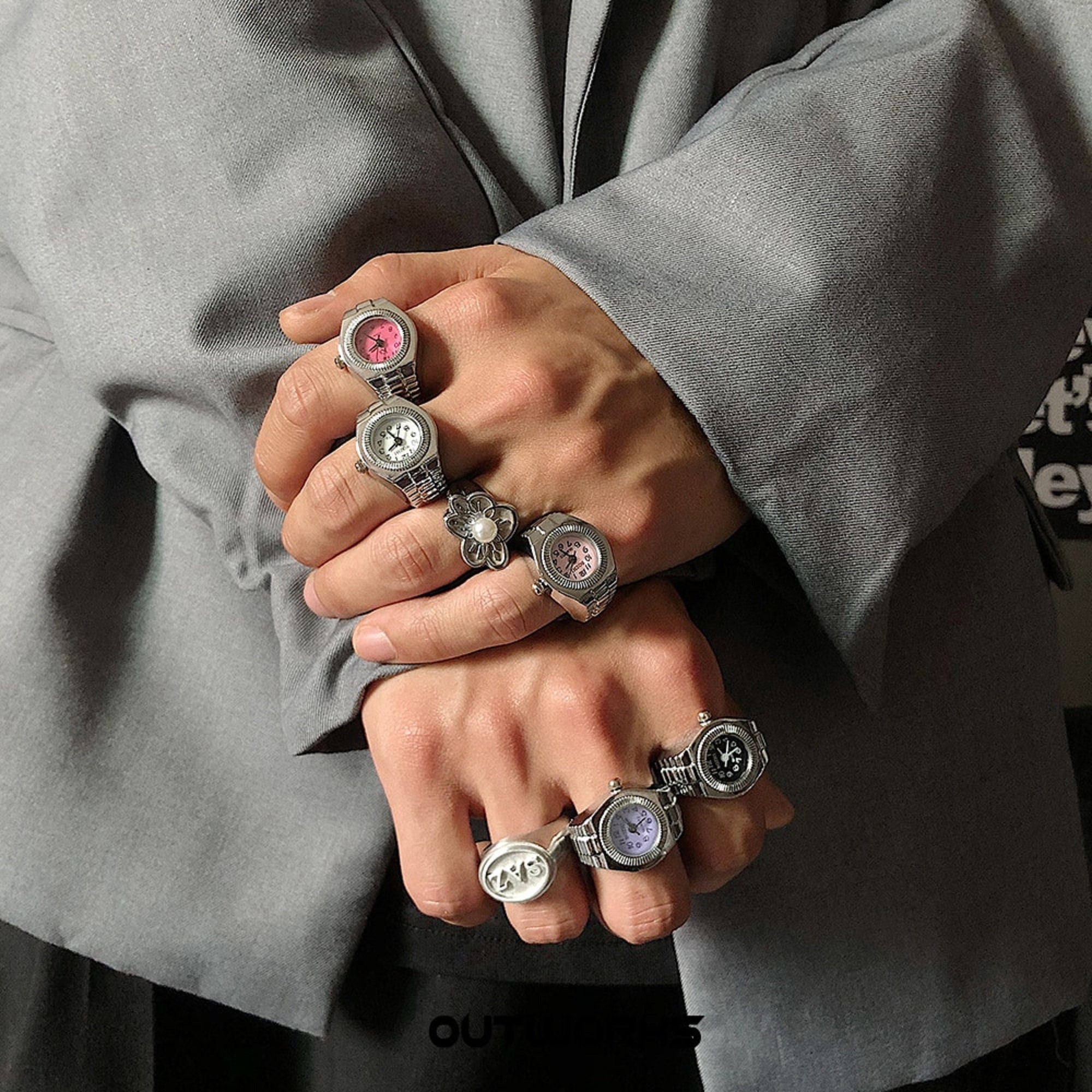 90's Y2K Silver Mini Ring Watch Vintage Watch Ring Unique - Etsy