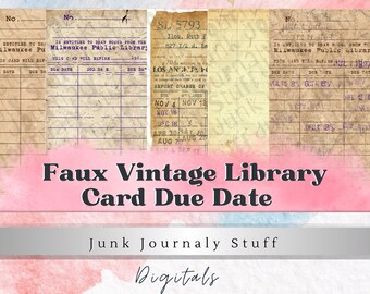 Printable Vintage Library Card - Etsy
