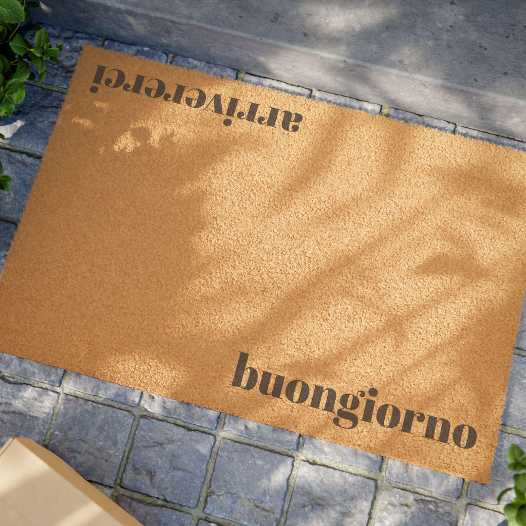 Doormat, Italian Buongiorno, Arrivederci Doormat Welcome Mat ...