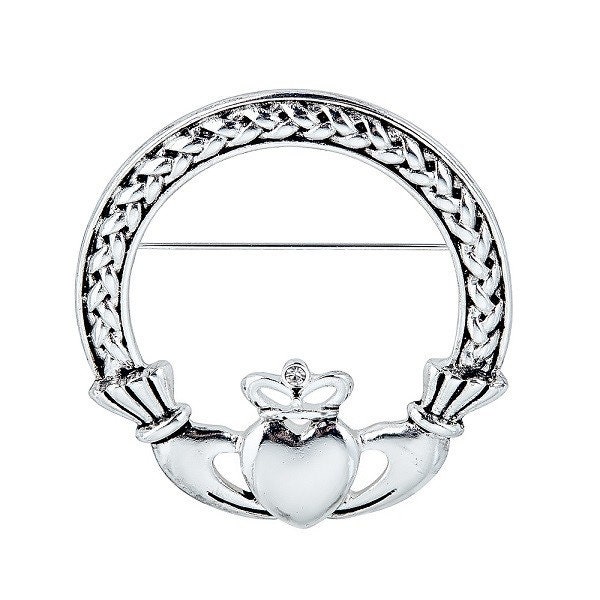 Silver Woven Claddagh Brooch - Etsy